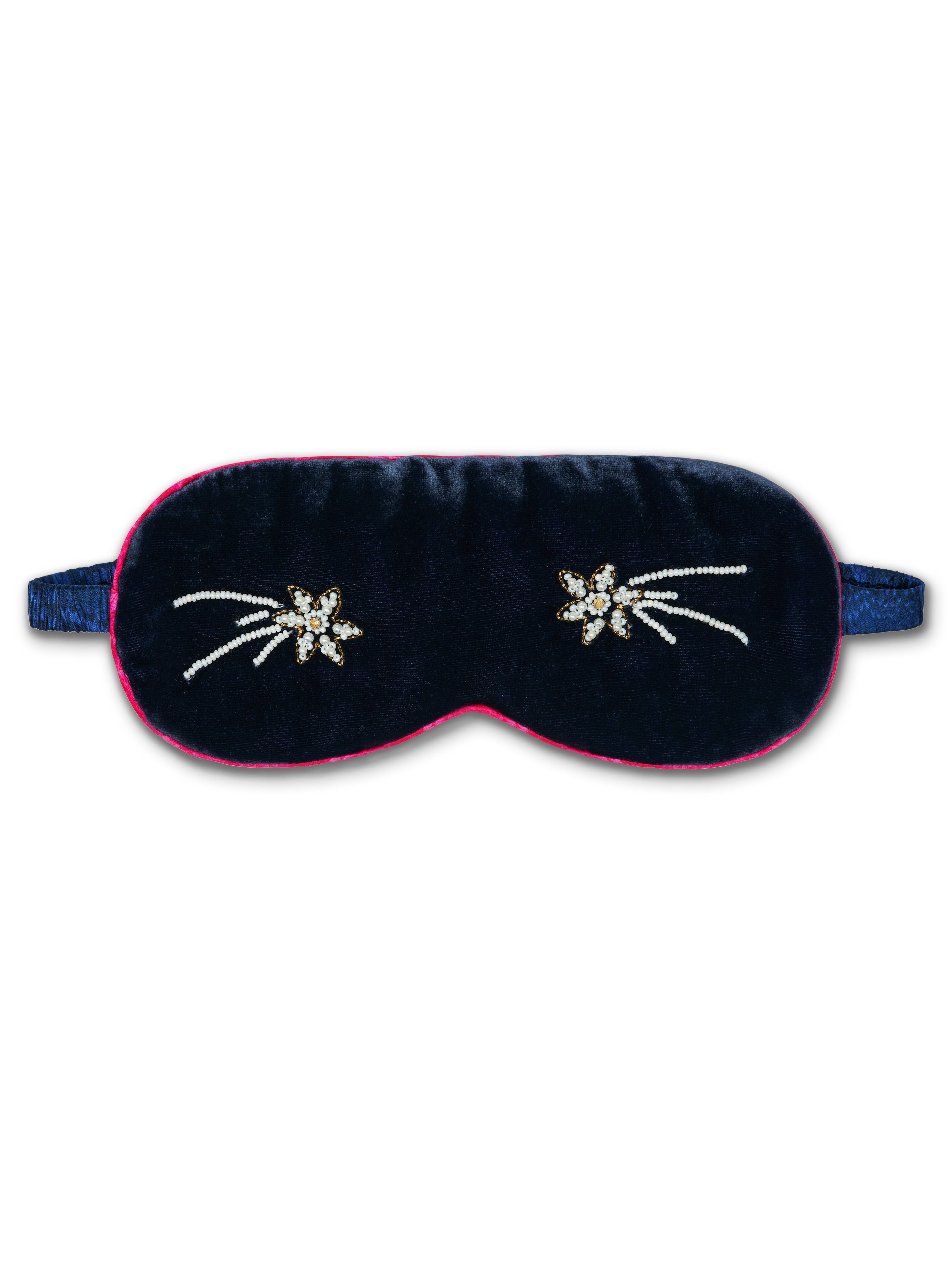 Piped Eye Mask in Dark Navy – SALONI