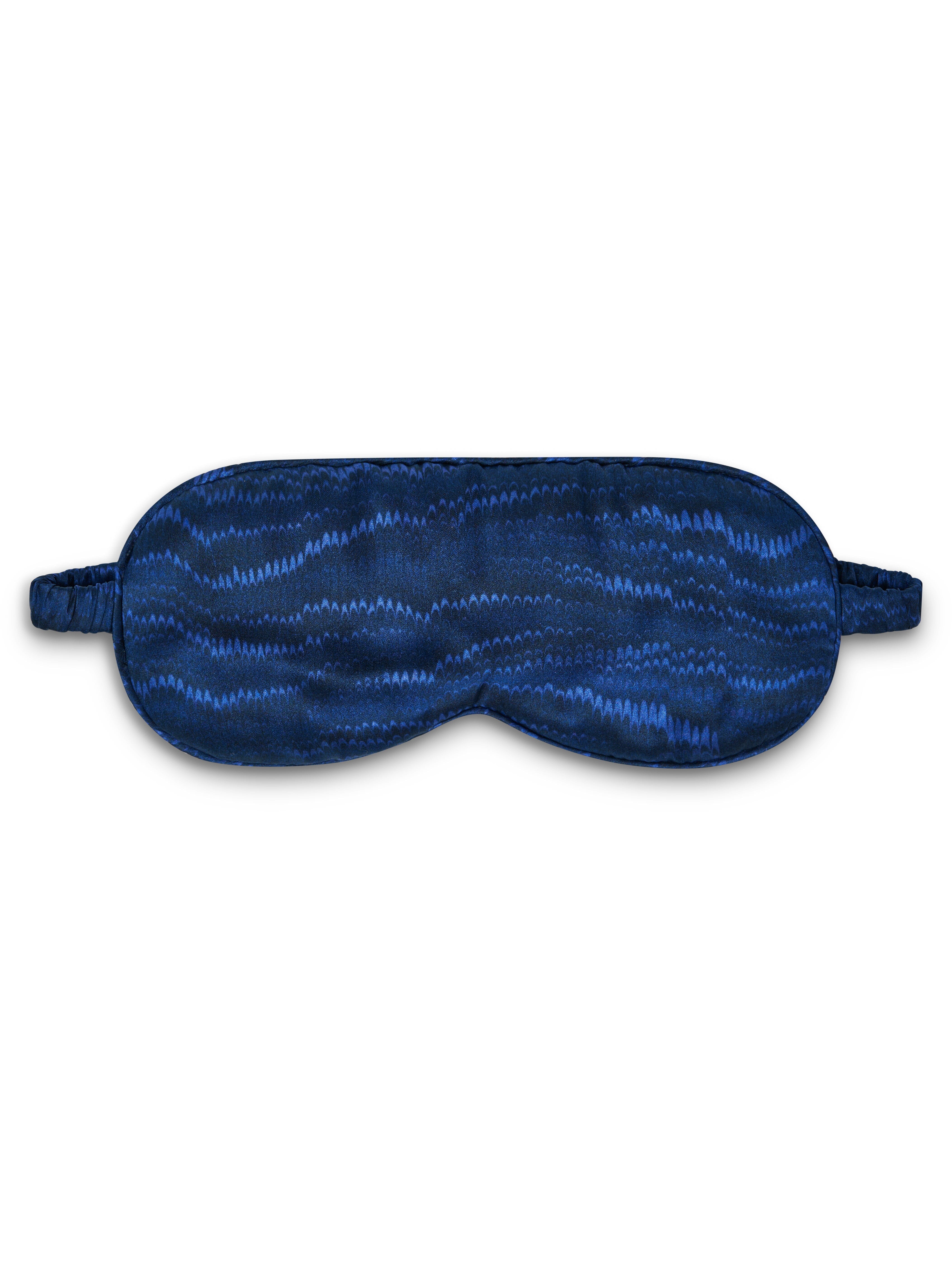 Piped Eye Mask in Navy Marbling – SALONI