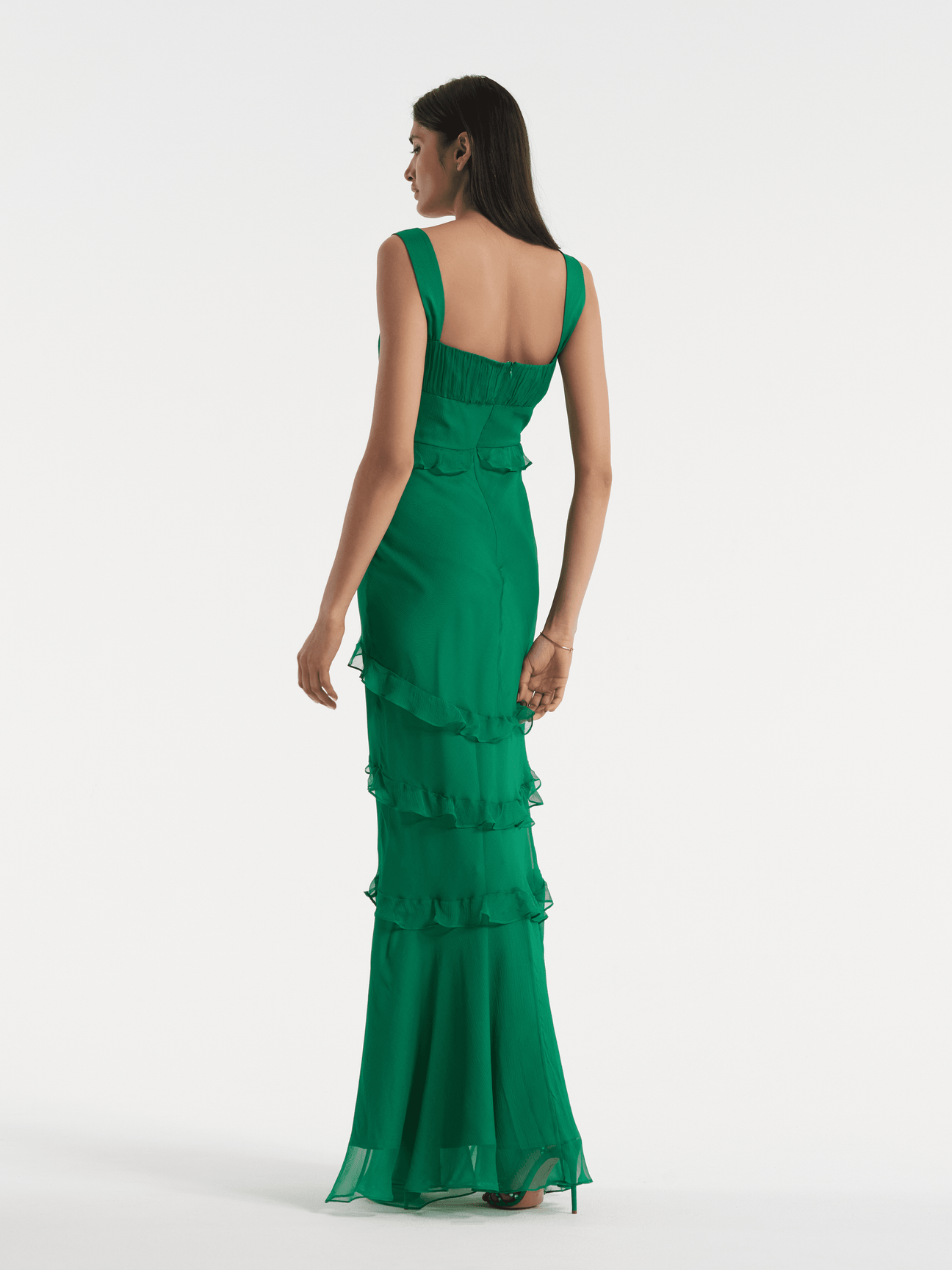 Chandra Dress in Emerald Green – SALONI
