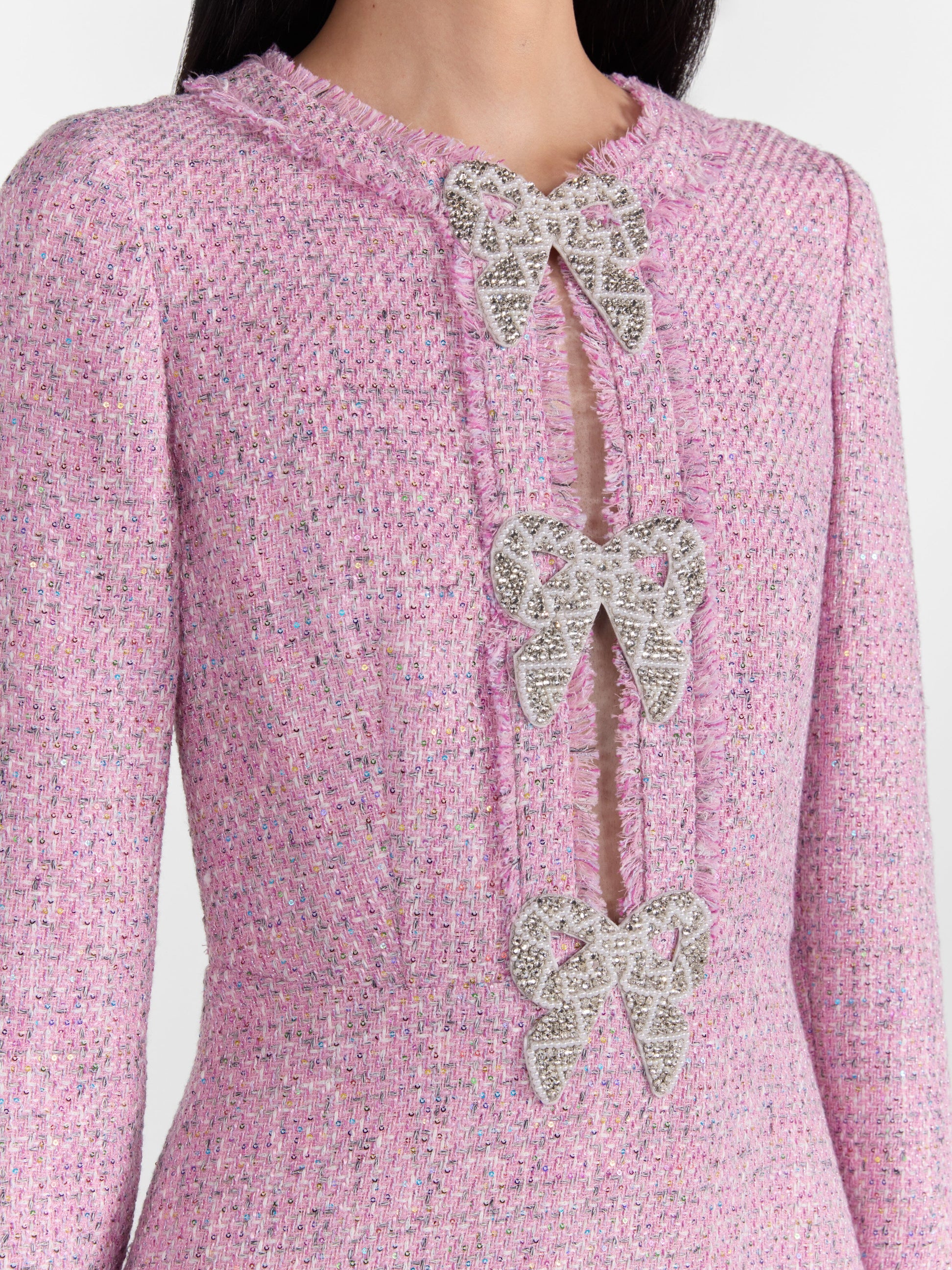 Camille Bows Short B Dress in Baby Pink – SALONI