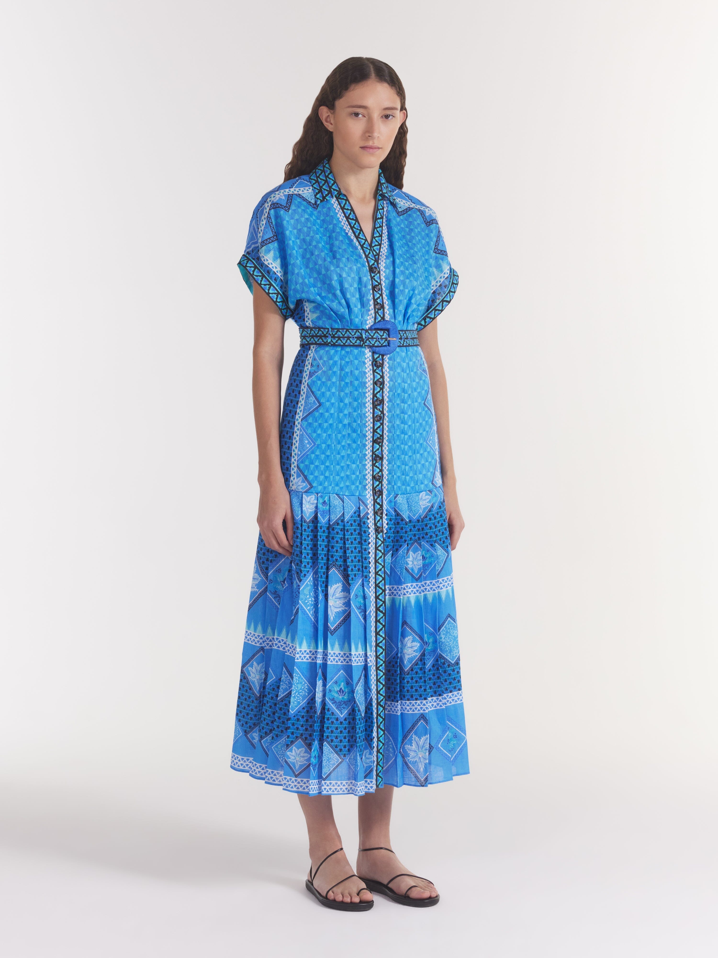 Riya B Dress in Peri Verdant – SALONI