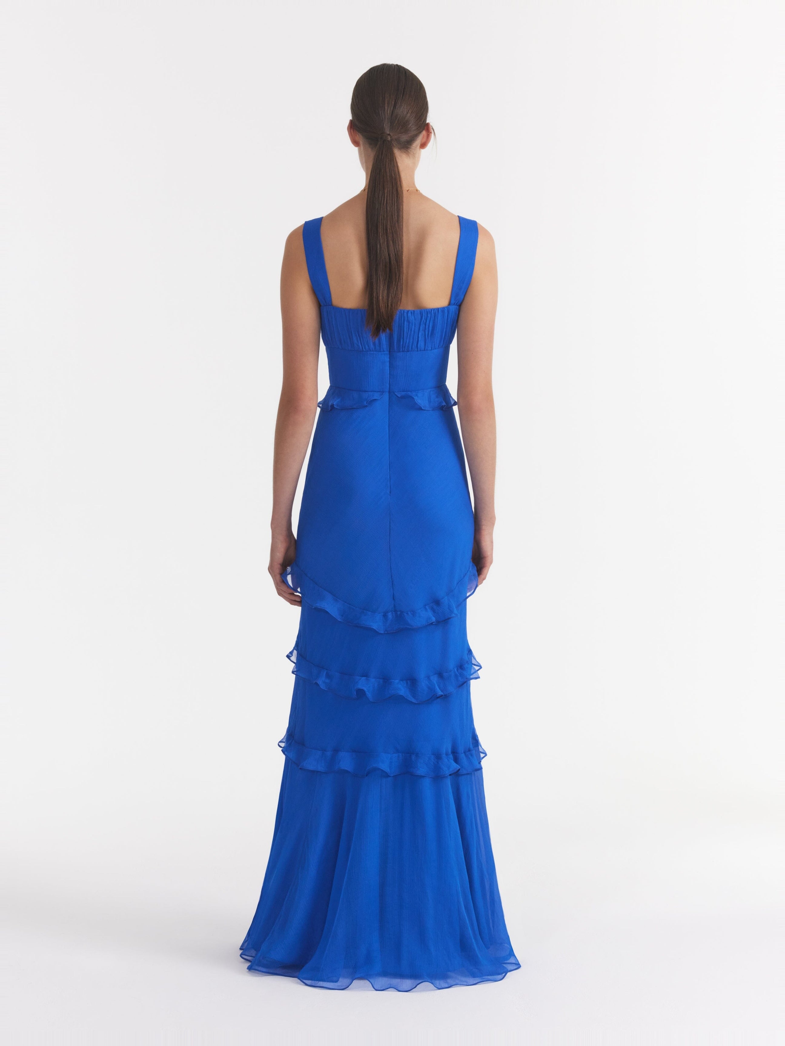 Chandra Dress in Lapis Blue – SALONI
