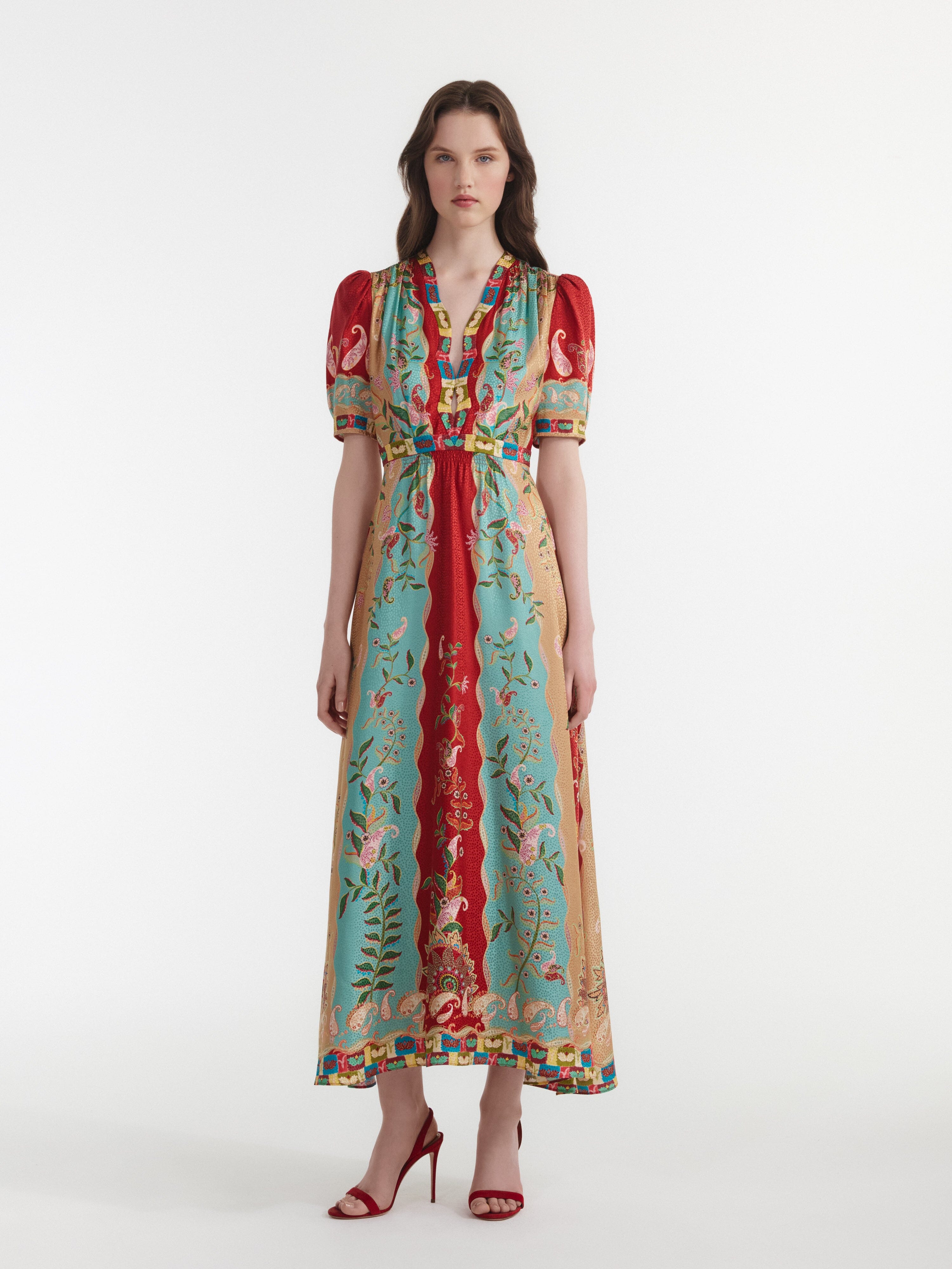 Tabitha Dress in Paisley Vines – SALONI