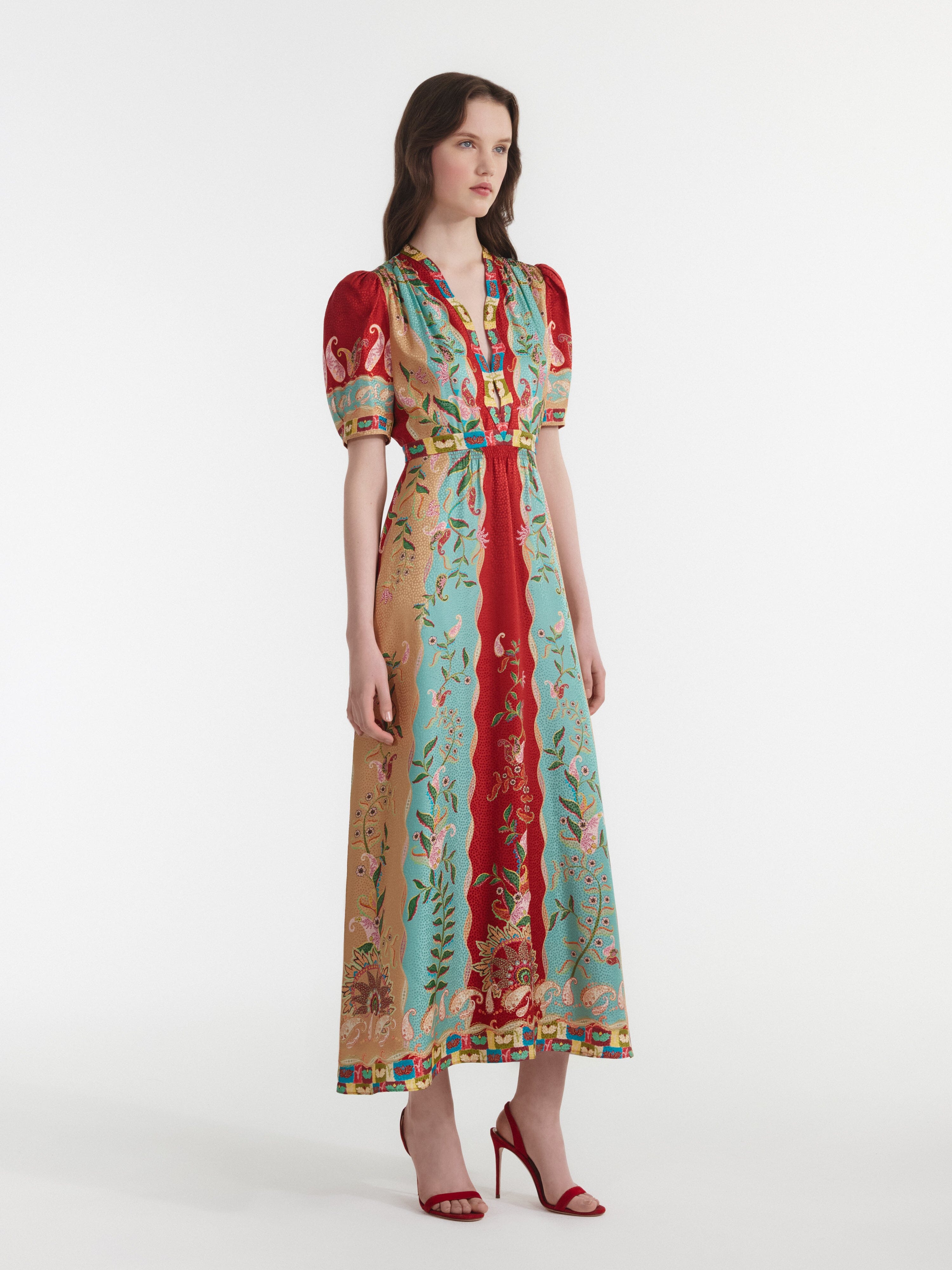 Tabitha Dress in Paisley Vines – SALONI