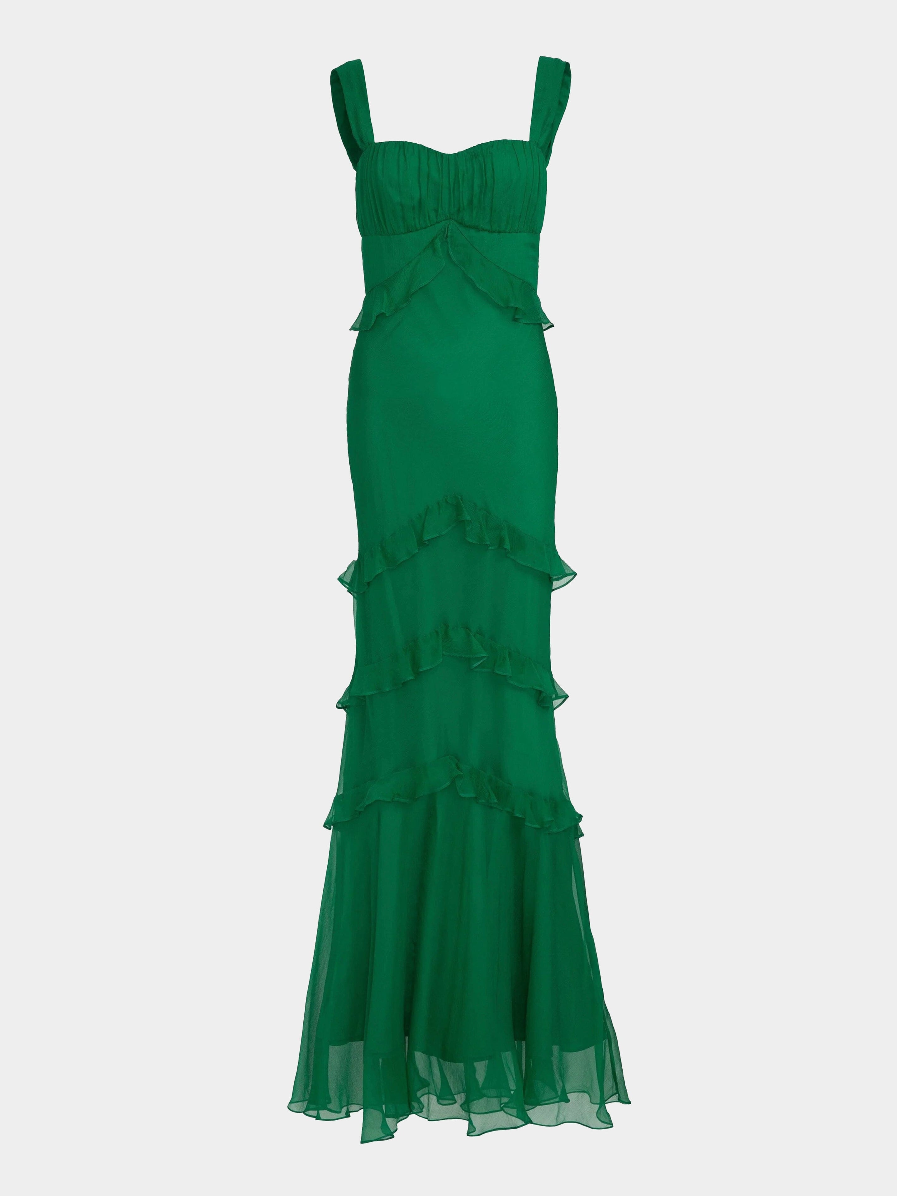 Chandra Dress in Emerald Green – SALONI