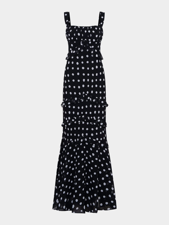 Chandra Dress in Mono Dot – SALONI