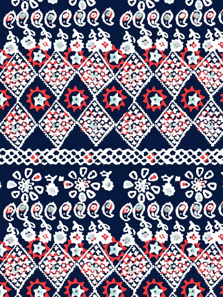 Silk Kimono Robe in Navy Batik – SALONI